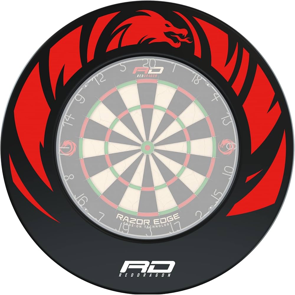 Red Dragon Printed Design Dartboard Surrounds: Elevate Your Game - Darts Island